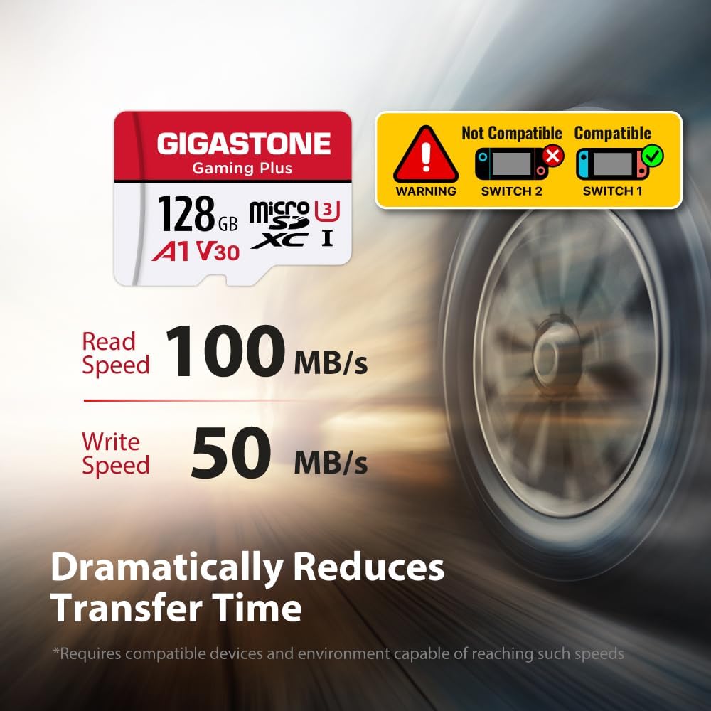 Gigastone 128GB Micro SDXC Memory Card with Adapter – High Speed Stora ...